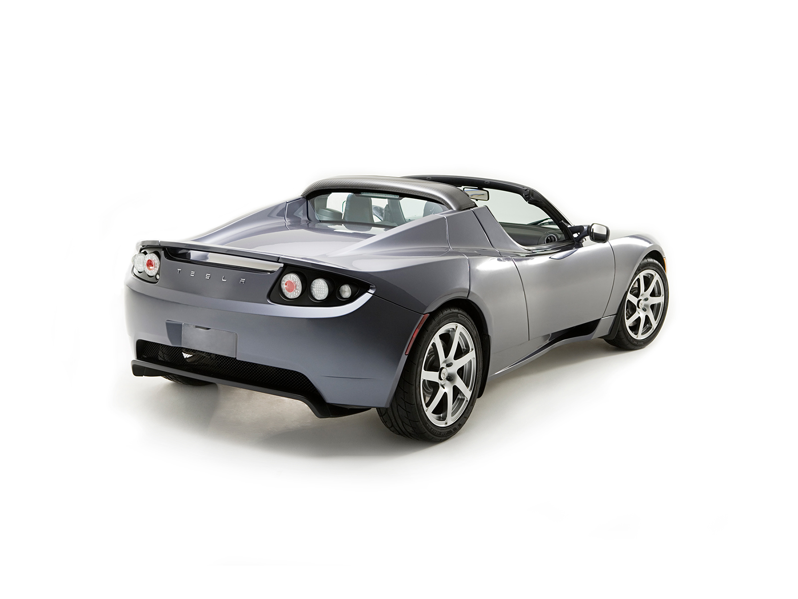 TESLA ROADSTER - SILVER - Desktop Wallpaper